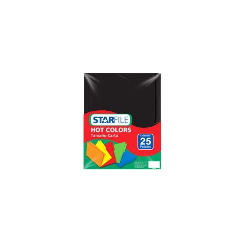 Folder Starfile Hot Colors Ph0051 Carta Color Negro C/25pzs